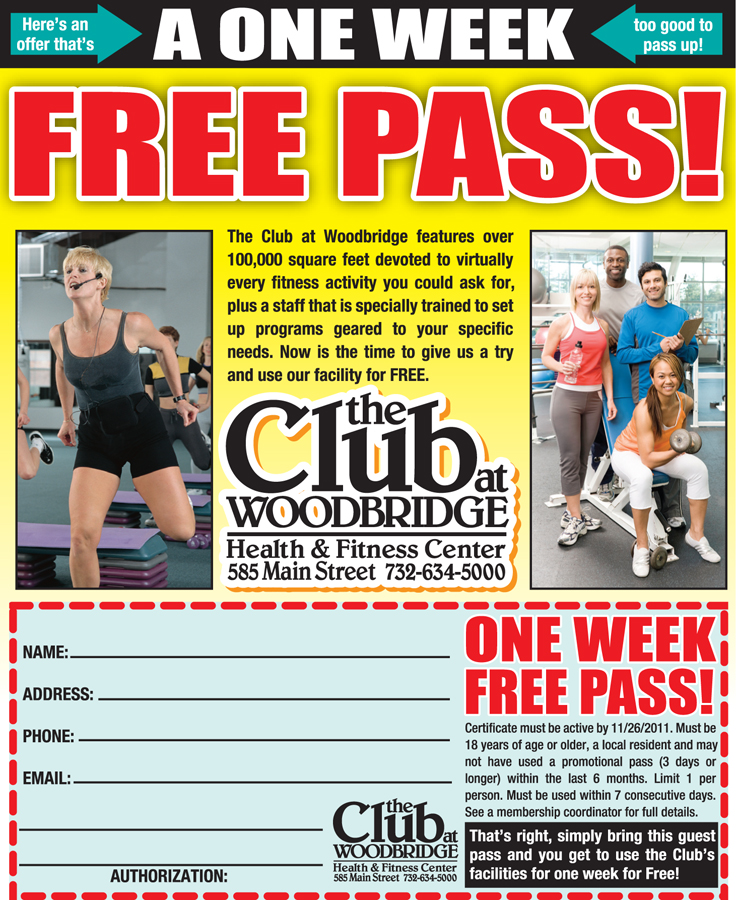 Club at Woodbridge One Week Free Pass Ad – Ficchi Illustration